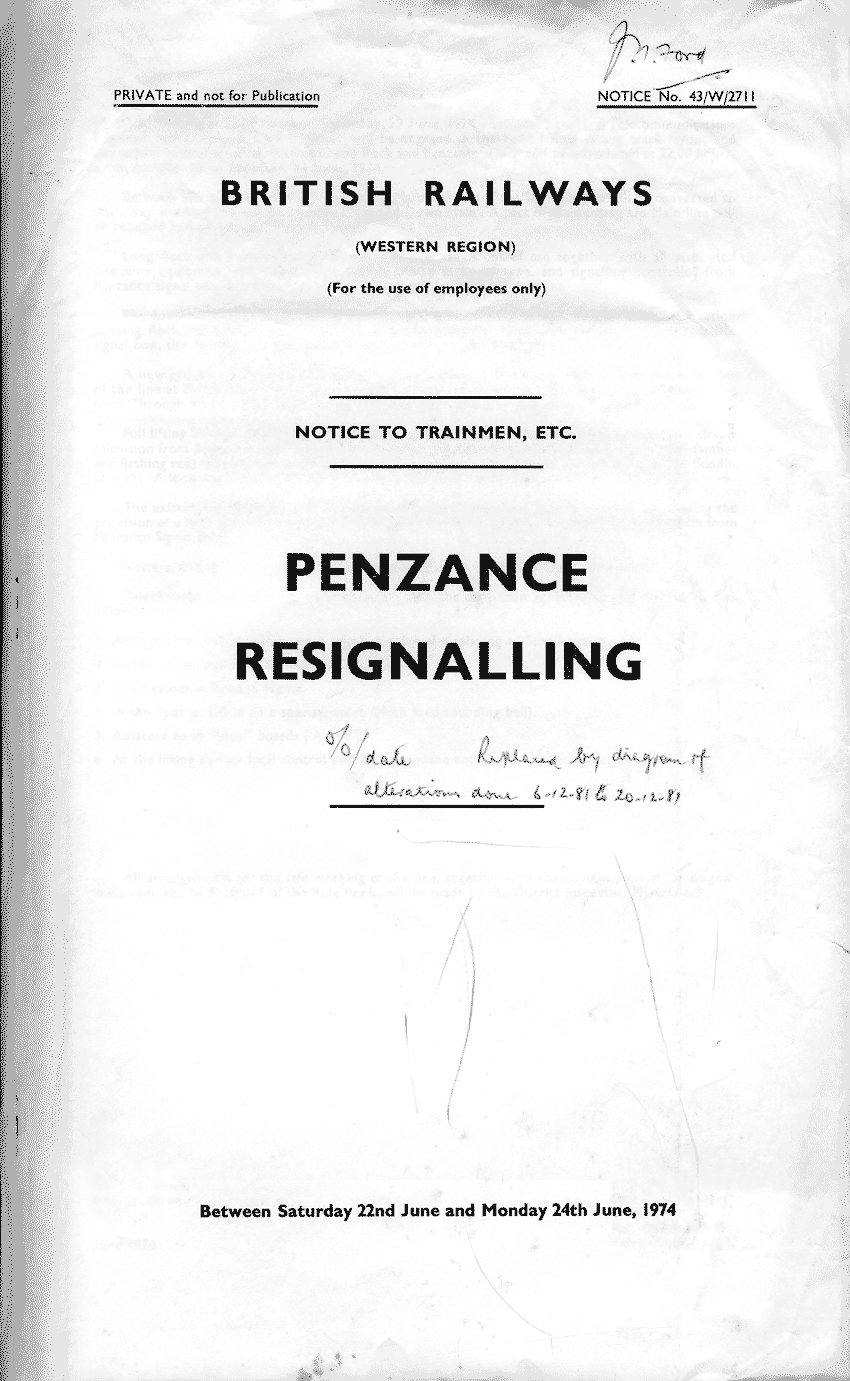 Penzance Resignalling 1974 – The Eric Curnow Collection